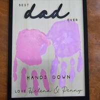 Hands Down Best Dad Ever Personalized Engraved Wooden Sign Celebrate ...