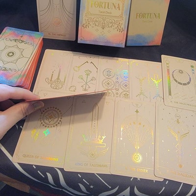LIMITED EDITION Fortuna Tarot Deck Opal Omen Minimalistic Cards Rainbow ...