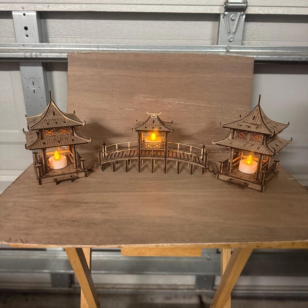 Asian Bridge Pagoda Laser Cut File: Tabletop RPG Terrain (digital ...