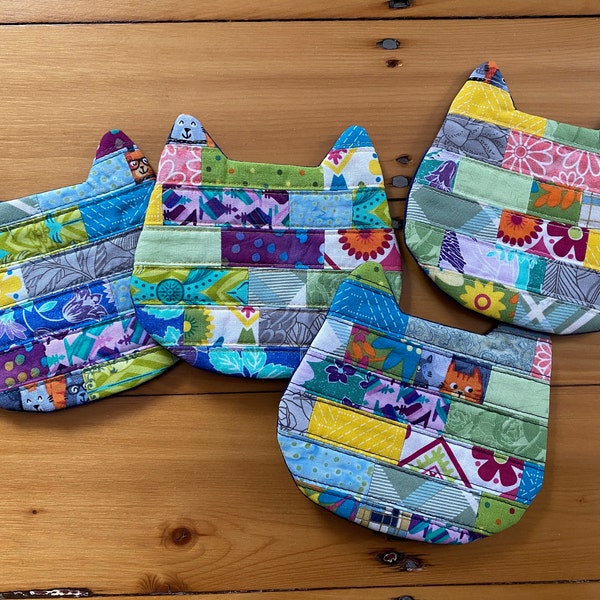 Cosy Cat Coaster Mug Rug PDF Sewing Pattern; Cat Mugrug; Beginner ...