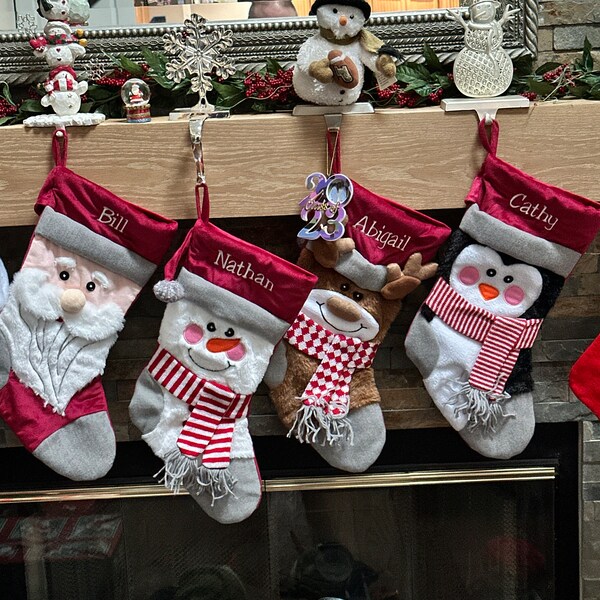 Personalized Furry Friends Christmas Stockings Holiday Décor Plush ...