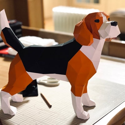Beagle Dog Paper Craft, Digital Template, Origami, PDF Download DIY ...