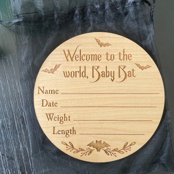 Baby Bat Birth Announcement / Baby Goth Gift / Baby Bat Lover / Goth ...