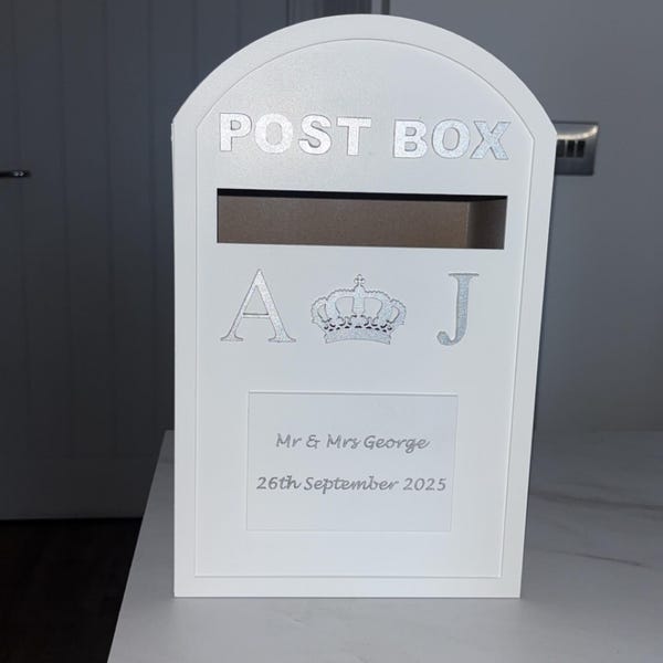 PERSONALISED Lockable Wedding Postbox Wedding Letter Card Post Box ...