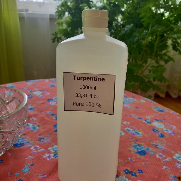 Turpentine 1000 Ml - 33.81 Fl Oz - 100 % Pure Gum Spirits of Turpentine ...