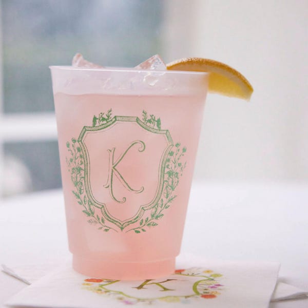 Custom Wedding Cups, Reception Bar Frosted Cups, Personalized ...