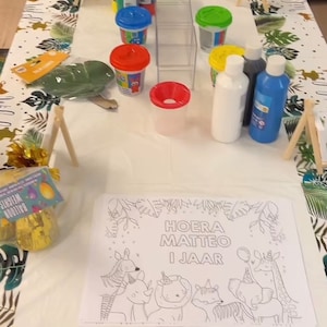 Editable Coloring Page Safari Animals Birthday Party Activity Game Wild ...