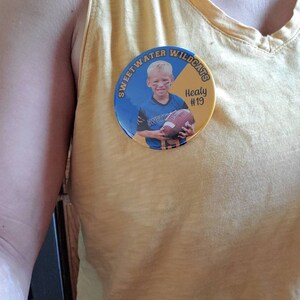 Sports Team Button, Personalized Pins for School Teams, Team Mom Dad ...