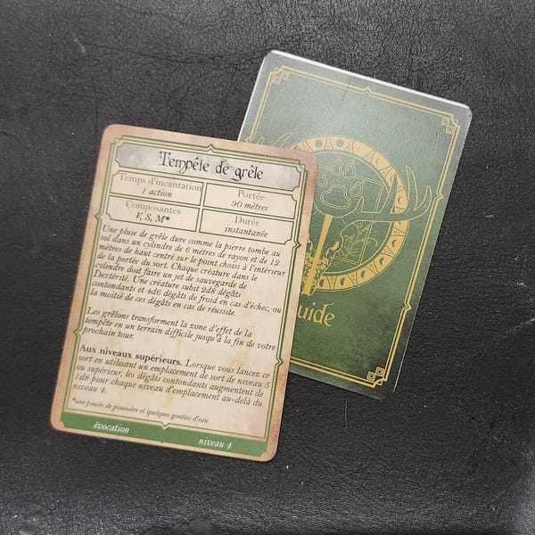 French Druid Dnd Spell Cards, Dungeons and Dragons Printable Cards, DM ...