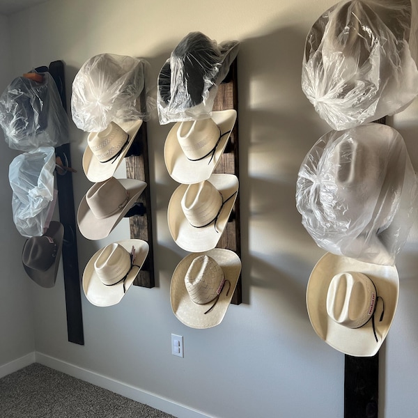 Cowboy Hat Rack, Wall Mounted Display for Cowboy Hats - Etsy