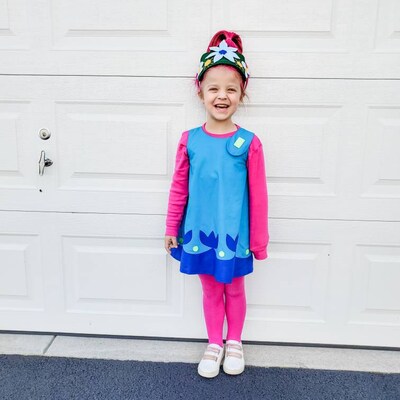 Poppy Trolls Outfit for Birthday Party, Princess Poppy Dress Cape ...