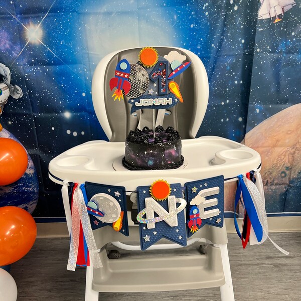 Space Banner, Space Birthday Party, Astronaut Birthday Decor, One ...