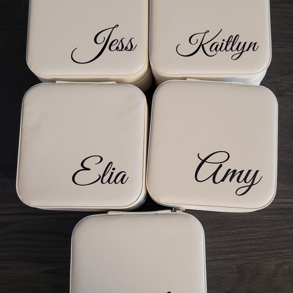 Personalized Square Jewelry Box, Travel Jewelry Case, Jewelry Organizer Bridesmaid Gift for ...