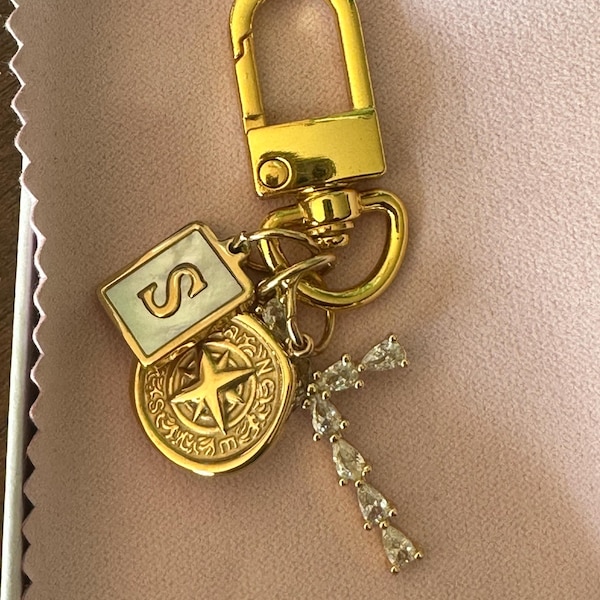 Bag Charms Keychain Holder Multiple Charms Holder Ring Luxury Gold Bag ...