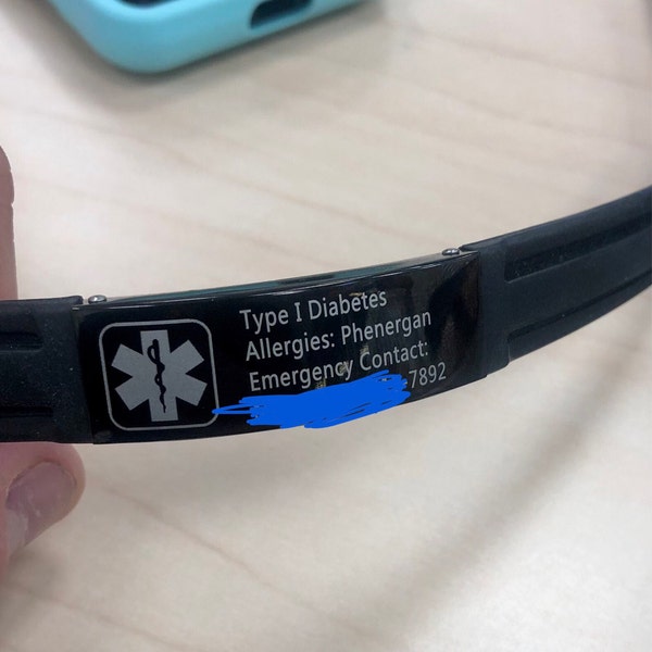 Customized Silicone Medical Alert Bracelet,engraved Medical Information ...