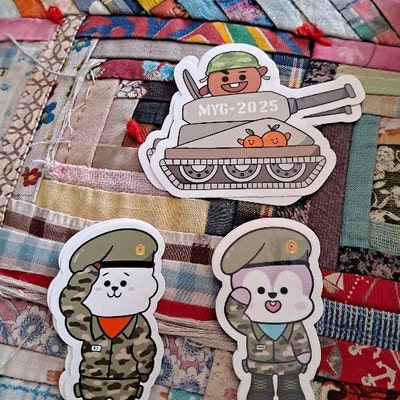 Shooky Military BTS Vinyl Waterpoof Sticker Suga Agustd Hobihearteu ...