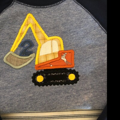 Excavator Digger Applique Design Construction Embroidery - Etsy
