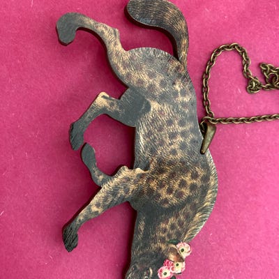 LOVE YOUR ENEMIES Whimsical Wooden Brooch Pin Vintage Style Gift ...