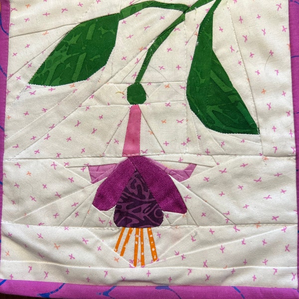 Fuchsia, Flower Foundation Paper Piecing Pattern (FPP Pattern), Quilt ...