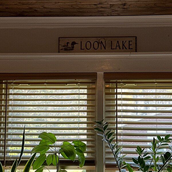 Custom Loon Lake House Sign - Rustic Hand Made Vintage Wooden Sign ...
