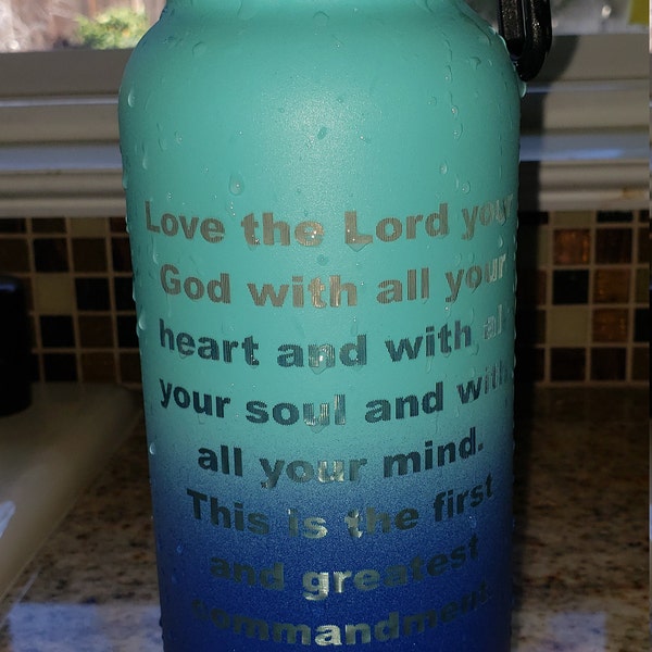 Bible Verse Water Bottle 32 Ounce or 22 Ounce, Create Your Own Custom ...
