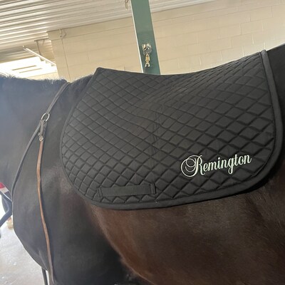 Saddle Pad With Monogrammed Scroll Letter - Etsy