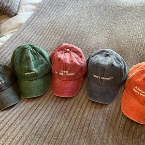 Custom Embroidered Cap Unisex Personalised Vintage Washed Out Cotton ...