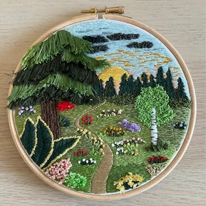 Forest Landscape, 3d Embroidery Pattern. Hand Embroidery Pattern PDF ...