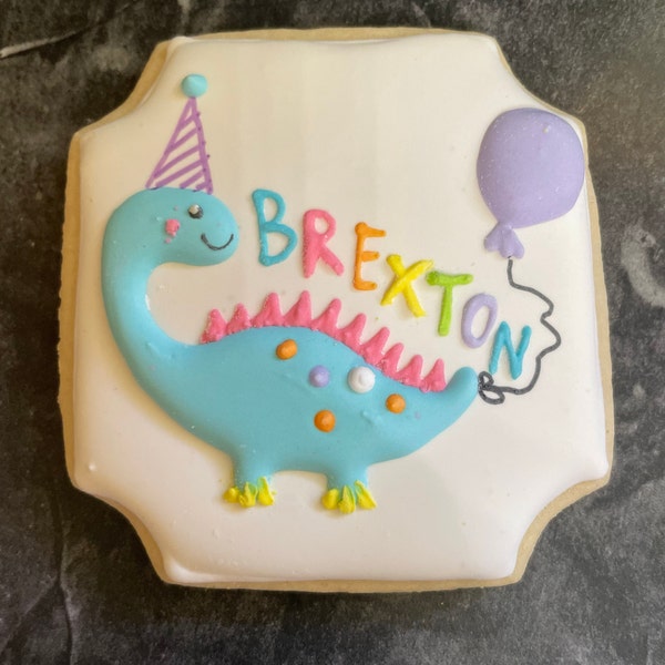 3 Rex Dinosaur Party Cookies -birthday Dino Party -partysaurus Cookies ...