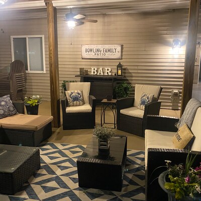 Rustic Patio Name Sign Personalized Patio Signs Outdoor Patio Decor ...