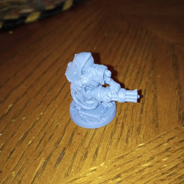Rat Men Chain Gunner 3D Printed Resin Miniature | Tabletop Role Playing ...