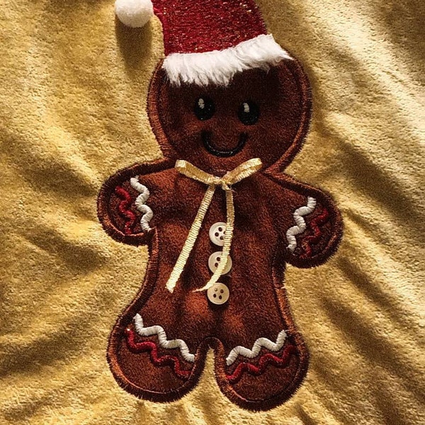 Gingerbread Man Embroidery Applique Design, Christmas Embroidery ...