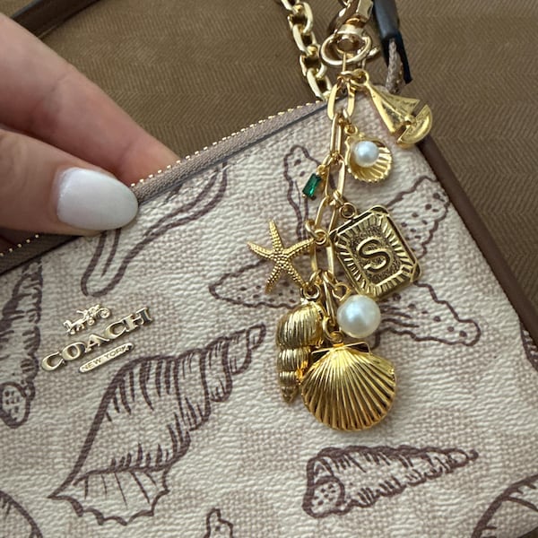 Build Your Own Bag Charm, Locked Shell Charms, Ocean Themed Keychain ...