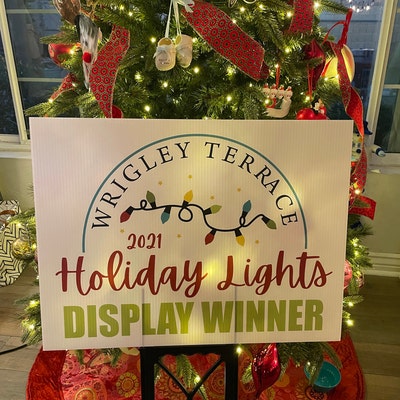 Christmas Light Display Winner Yard Sign, Neighborhood HOA Christmas ...