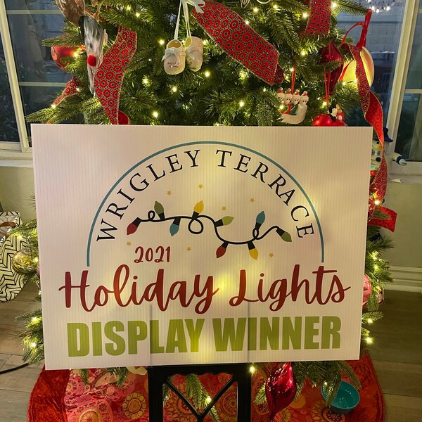 Christmas Light Display Winner Yard Sign, Neighborhood HOA Christmas ...