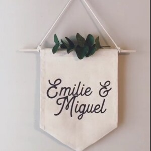 Personalized Couple Names Modern Hanging Wall Canvas Banner and Wall ...