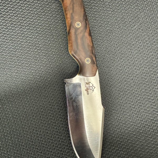 Custom EDC Knife With Scout Carry Leather Sheath, Stainless Steel Fixed ...