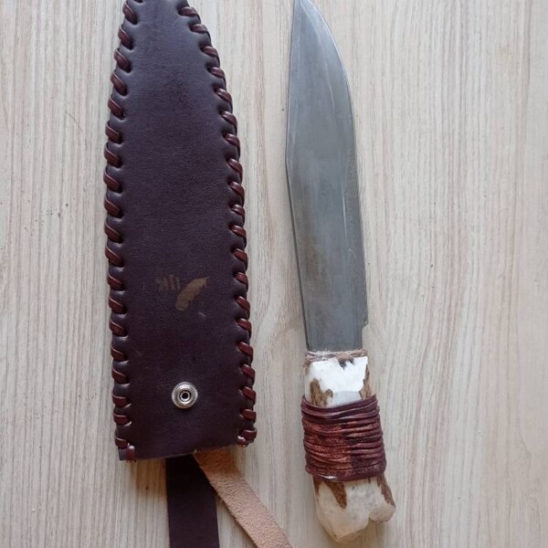 Antler Handle Bowie Knife Legends of Fall 7 Inch 1095 Steel Blade ...
