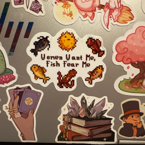 Stardew Valley Women Want Me, Fish Fear Me Sticker / SDV Fishing ...
