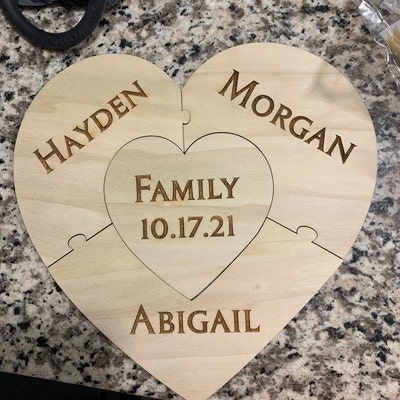 Custom Family Wooden Heart Puzzle Family Unity Puzzle Pregnancy Puzzle ...