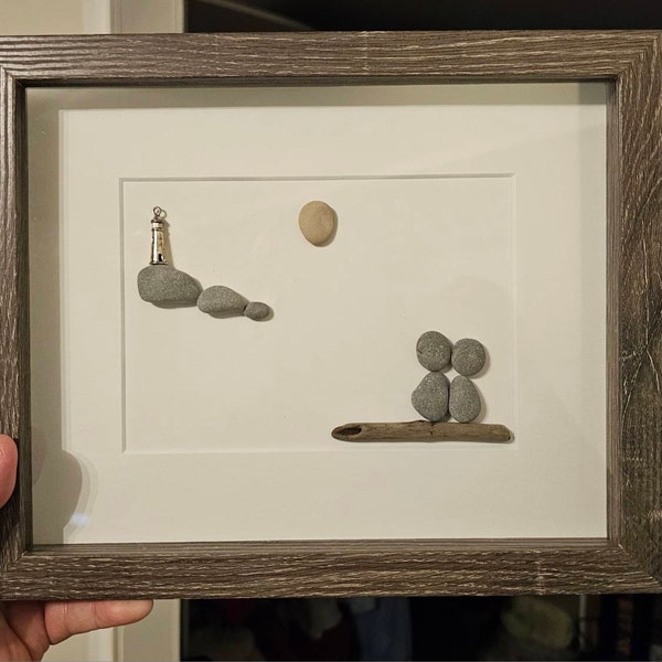 Angels Pebble Art 5x7 Handmade Framed Artwork One of a Kind Gift Ready ...