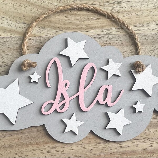 Name Cloud - Nursery - Cloud Sign - Personalised - Children’s Bedroom ...