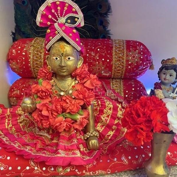 3 Pcs Poshak Set for 18". Idol . Radha Krishna Dress , Clothes for ...