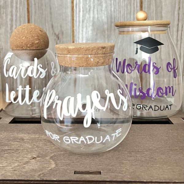 Graduation Wishes, Words of Wisdom, Personalized Jar Decal, Gifts for ...