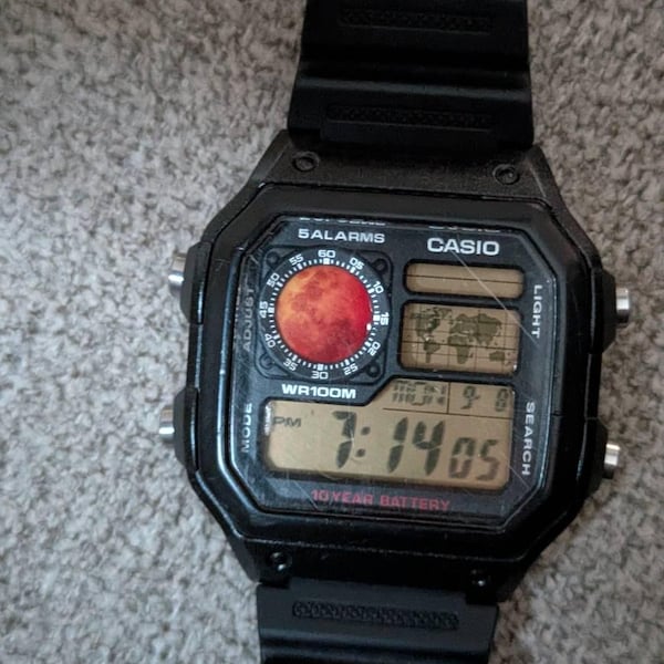 Moonphase - Casio Royale (AE1200) Custom Digital World Time Watch Mod ...