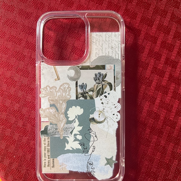 Aesthetic Collage Scrap Phone Cases for New Blue iPhone Magsafe Phone ...