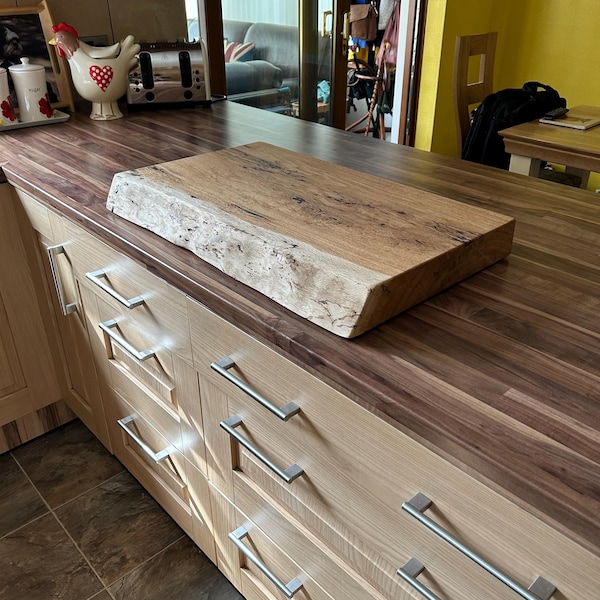 XL Thick Oak Live Edge Chopping Board - Heavy Duty Oak Chopping Block ...