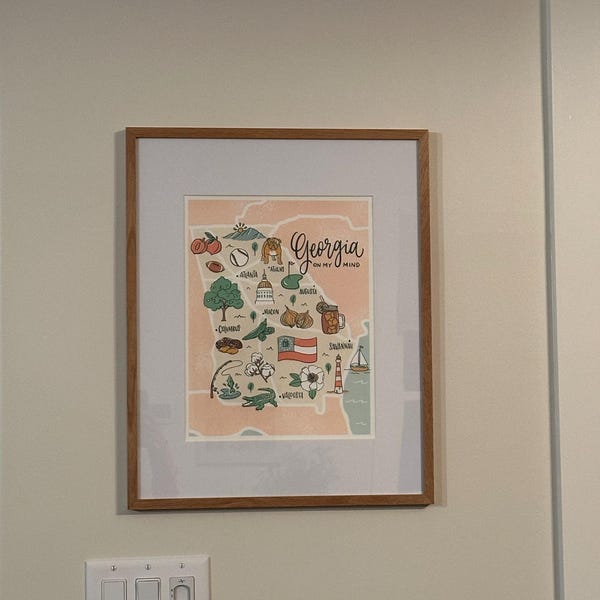 Florida Sunshine State Map Lettering Illustration Wall Art Print ...