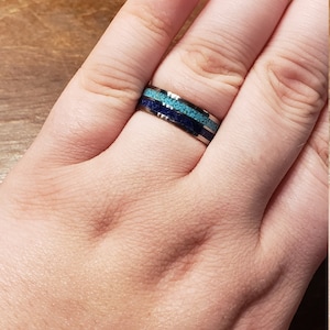 Unique Handmade Titanium Ring With Anodized Inlays. | Etsy