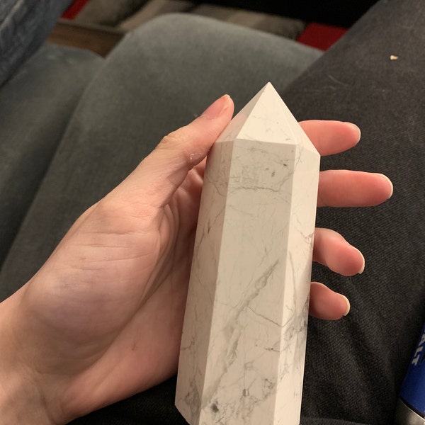 Large White Howlite Crystal Tower - Etsy